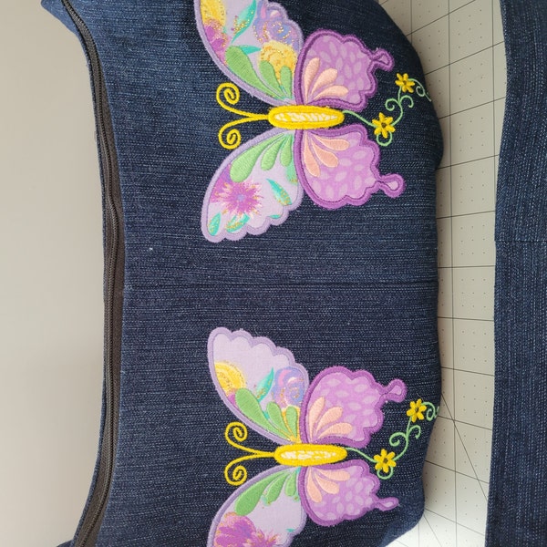 Flower Butterfly Applique Machine Embroidery Design Instant Download - Etsy