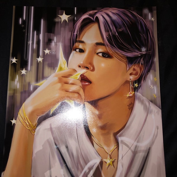 Jimin of BTS Fanart Print | Star JIMIN Digital Art Print | Kpop BTS Prints | Unframed Print ...