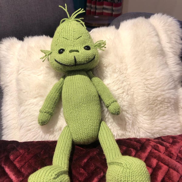 Grinch Knitting Toy Pattern - Toy Knitting Patterns / Polushkabunny - Etsy