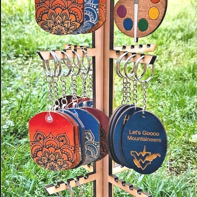 Keychain Display Stands 6 Designs SVG Laser Cut Files for Glowforge ...