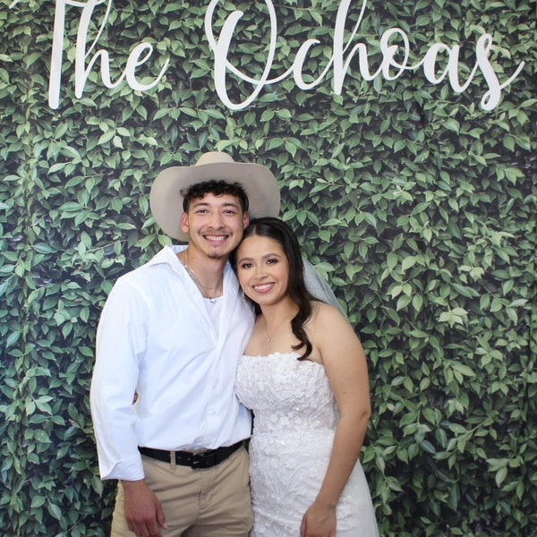 Engagement Backdrop Banner, Photo Booth Backdrop, Greenery for ...