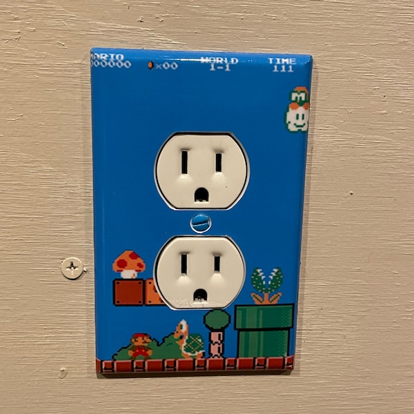 Classic Super Mario Bros. Themed Light Switch Cover, Outlet Cover - You ...