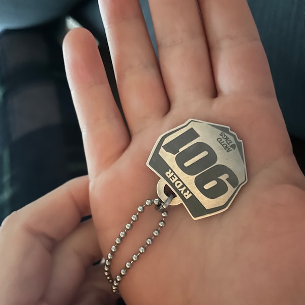 Titanium Dirt Bike Number Plate Necklace With Personalized Graphics - Etsy