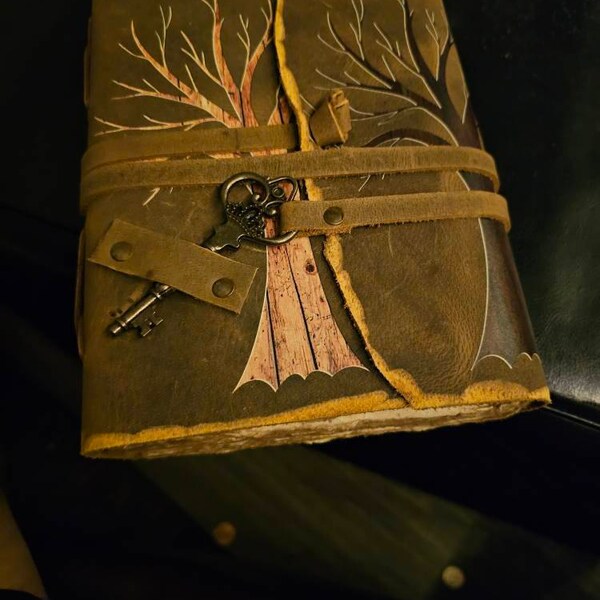 Large Heart Leather Journal Embossed Travel Diary Handmade Bound ...