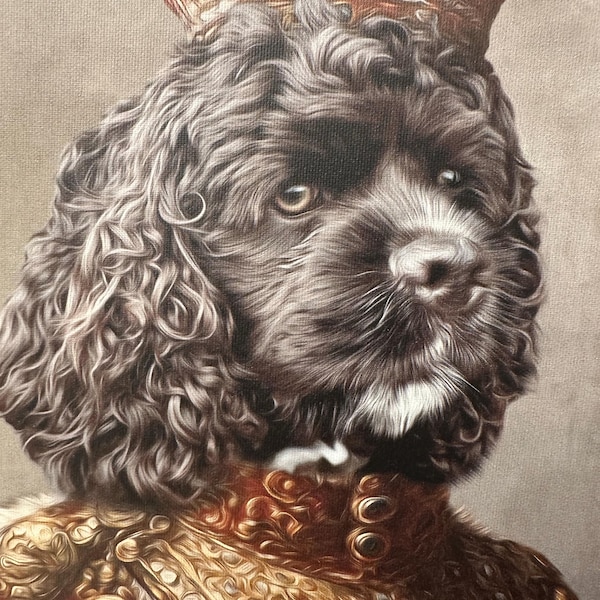Queen Pet Portrait, Custom Digital Pet Art, Personalized Royal Pet ...