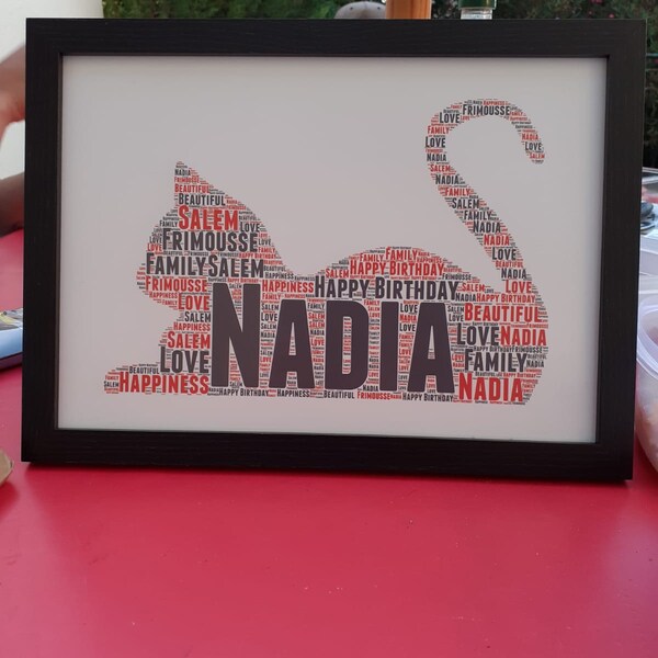 Personalised Cat Lover Gift Word Art Wall Room Decor Prints - Crazy Cat ...