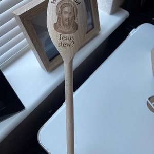 What Would Jesus Stew Wooden Spoon 015-370 12inches Funny Christian ...