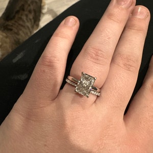2.40mm French Pave Open Wedding Band for Women Moissanite Space Band ...