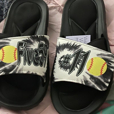 Personalized Custom Softball Fastpitch Slides Flip Flops Sandals ...