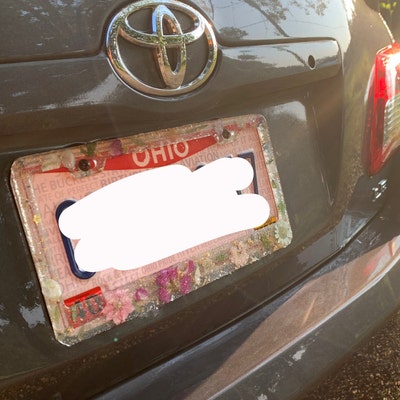 Floral License Plate Frame. Flower License Plate, Custom License Plate ...