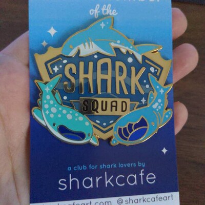 Shark Squad Hard Enamel Pin Shark Lover Enamel Pin Shark Nerd Enamel ...