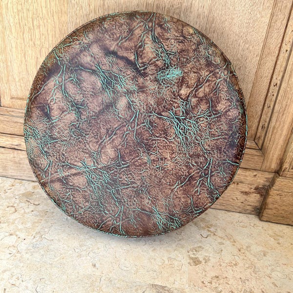 Round Bar Stool Seat - Handmade Premium Quality Faux Leather / Counter ...