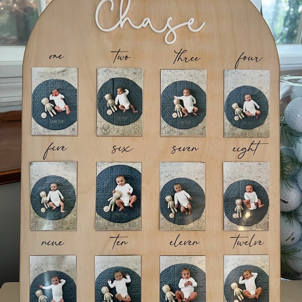 One Year of - Birthday Photo Board - Party Supplies - Wood Photo Memory ...