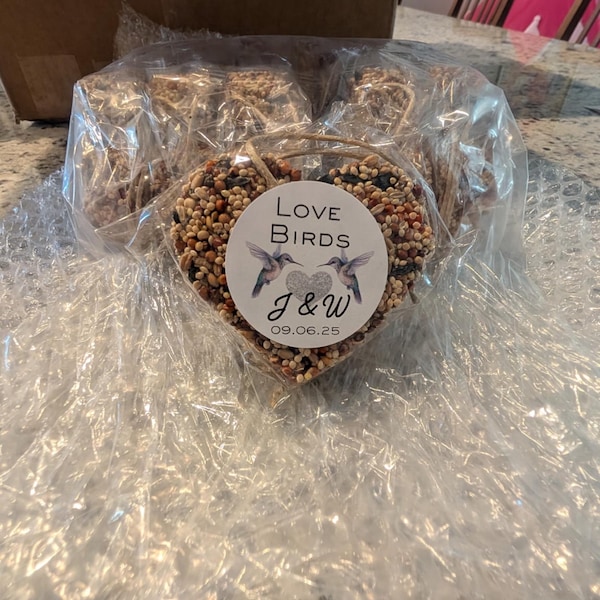 12 Wedding Favor Bird Seed Cakes | Bridal Shower Party Favor Gifts | Engagement Favor for Guests ...