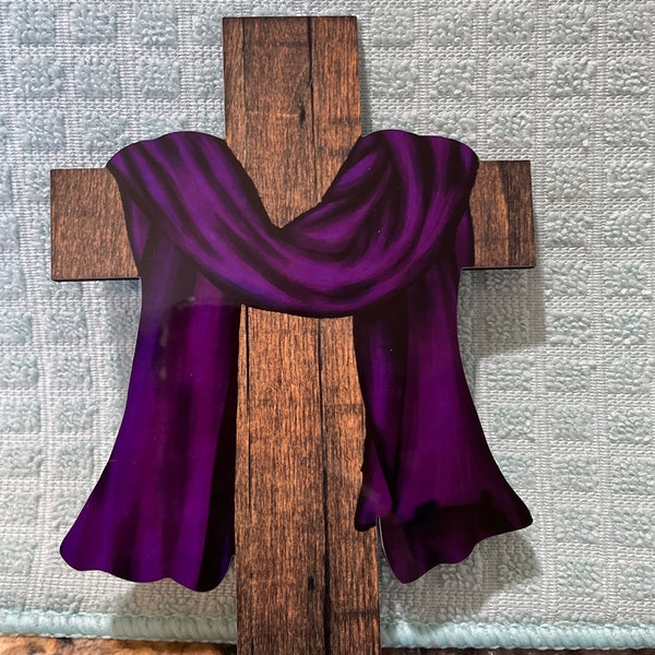 Cross Purple Cloth Png - Sublimation Designs Easter Cross Instant ...