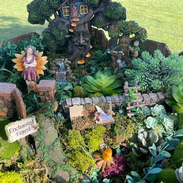 Fairy Garden Miniature Tree With Face and Staff - Etsy