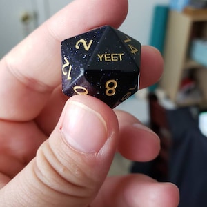 CLEARANCE Sale-1 Piece Blue Sandstone FCK YEET D20 Die-critical Failure ...