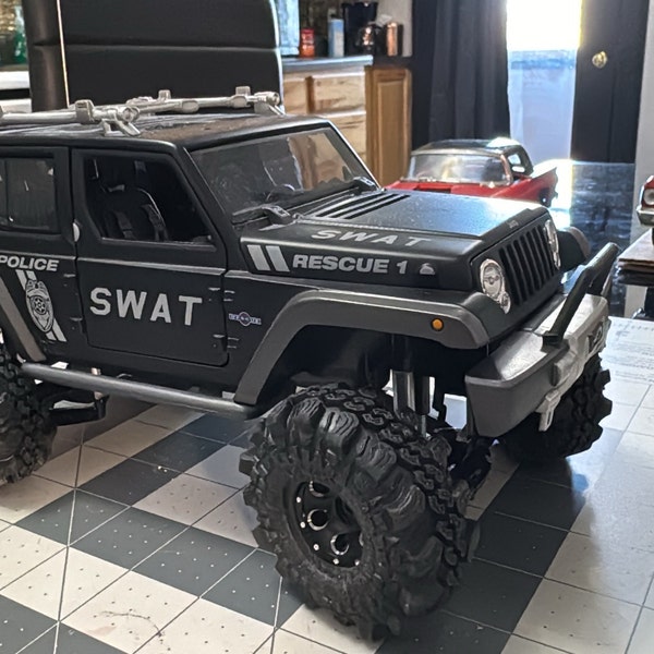 Kyosho Mini Z 4x4 Jeep Body Armor Rack With KC Lightbar and Side Ladder ...