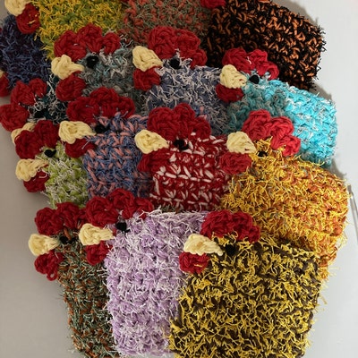 Crochet Pattern, Chicken Kitchen Scrubby Crochet Pattern, Chicken ...