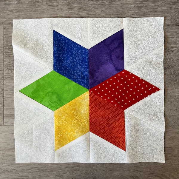 Six-pointed Star Foundation Paper Piecing Pattern, FPP, Quilt Block ...