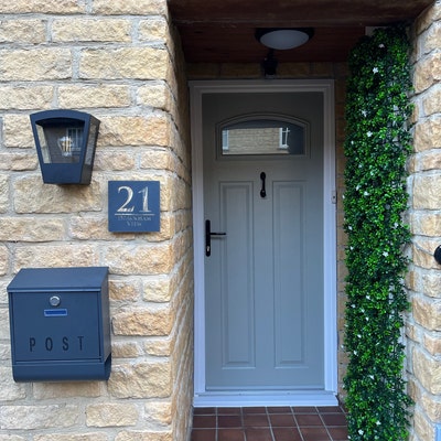 Contemporary Postbox, Personalised Post Box, Lockable Post Box, Grey ...