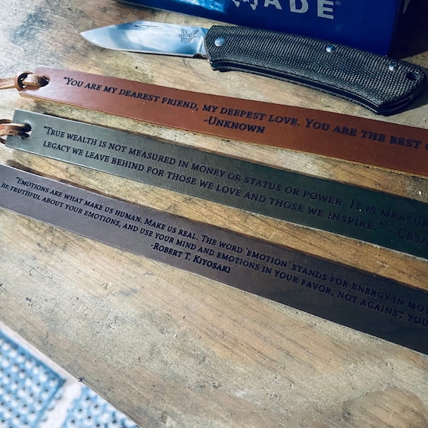 Bookmark, Custom Leather Bookmark, Anniversary Gift, Reader Gift, Gift ...