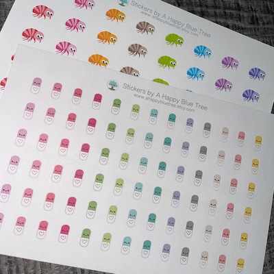 MINI Happy Pills Medicine Reminder Tracker Cute Kawaii Planner Stickers ...