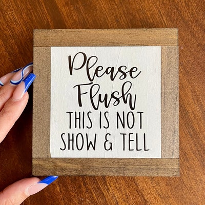 Please Flush Sign, Funny Restroom Decor, Housewarming Gift, Bathroom ...