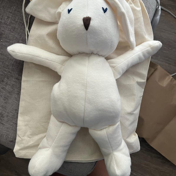 Handmade Organic Cotton Fleece Bunny Rabbit - Baby Gift for a Boy or ...