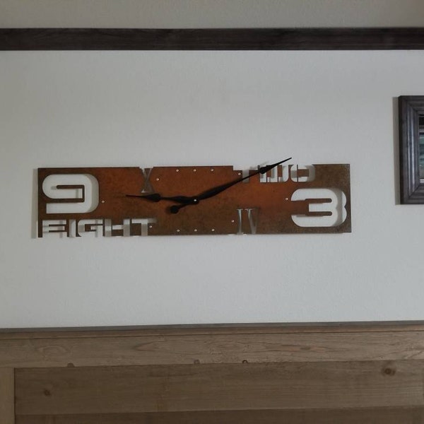 Outnumbered VI Wall Clock With Numbers / Oversize Metal Art Giant Home ...