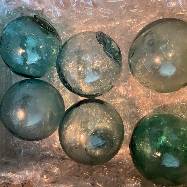 Six Different Colored Authentic Japanese Glass Floats, Alaska Beach ...