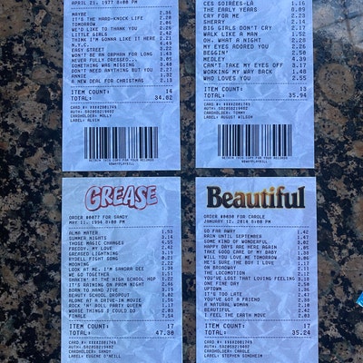 Set of 8 Broadway Musical Album Receipt Stickers: Hamilton - Etsy