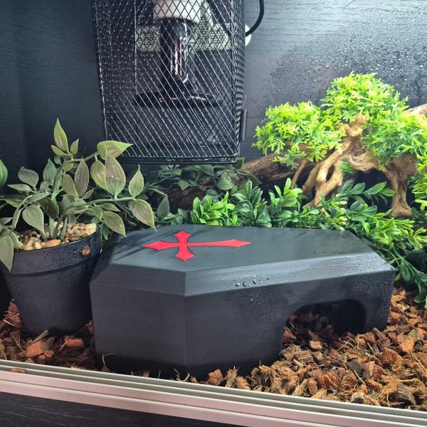 Reptile Coffin Hide | 3D Printed Gothic Enclosure Decor for Snakes ...