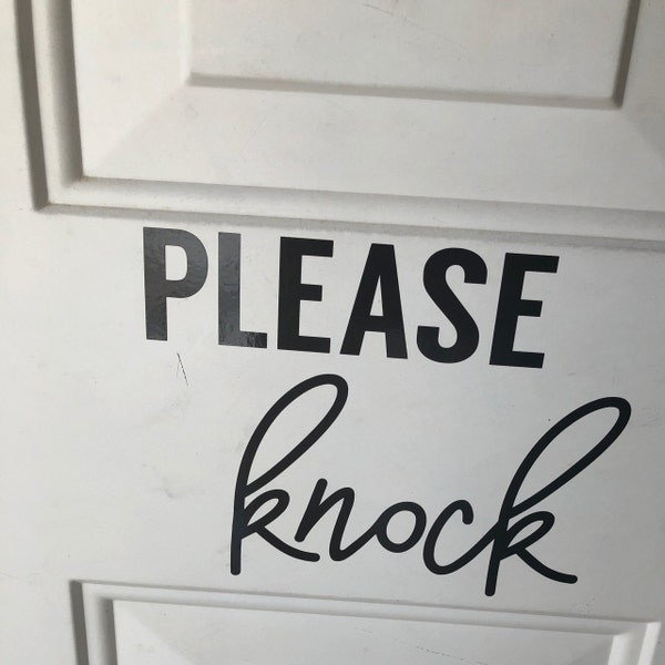 Please Knock Door Decal, Door Decals, Door Sticker, Vinyl Door Decal ...