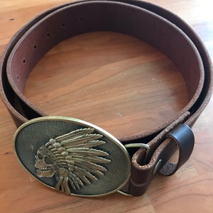 Indian Feathers BRASS Skull Grateful Dead Lightning Bolt Belt | Etsy