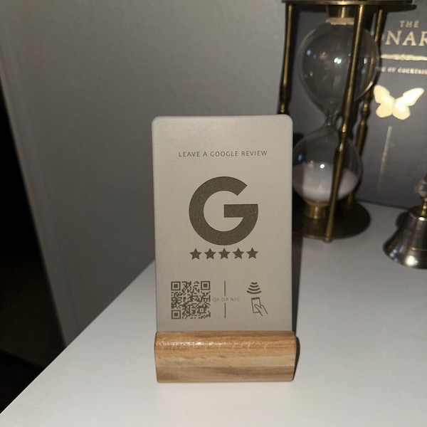 Google Review NFC Stand With QR Code, Google Reviews Display, Table ...