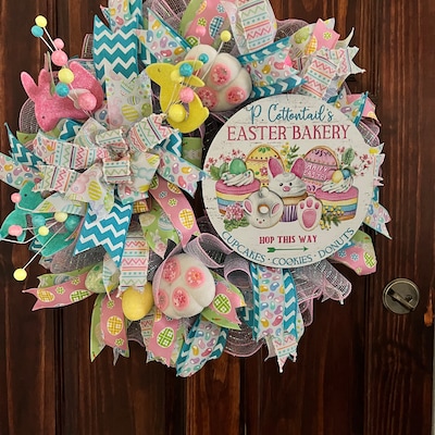 Easter Bakery Wreath Sign, Metal Wreath Sign, Sign for Wreath, Round ...
