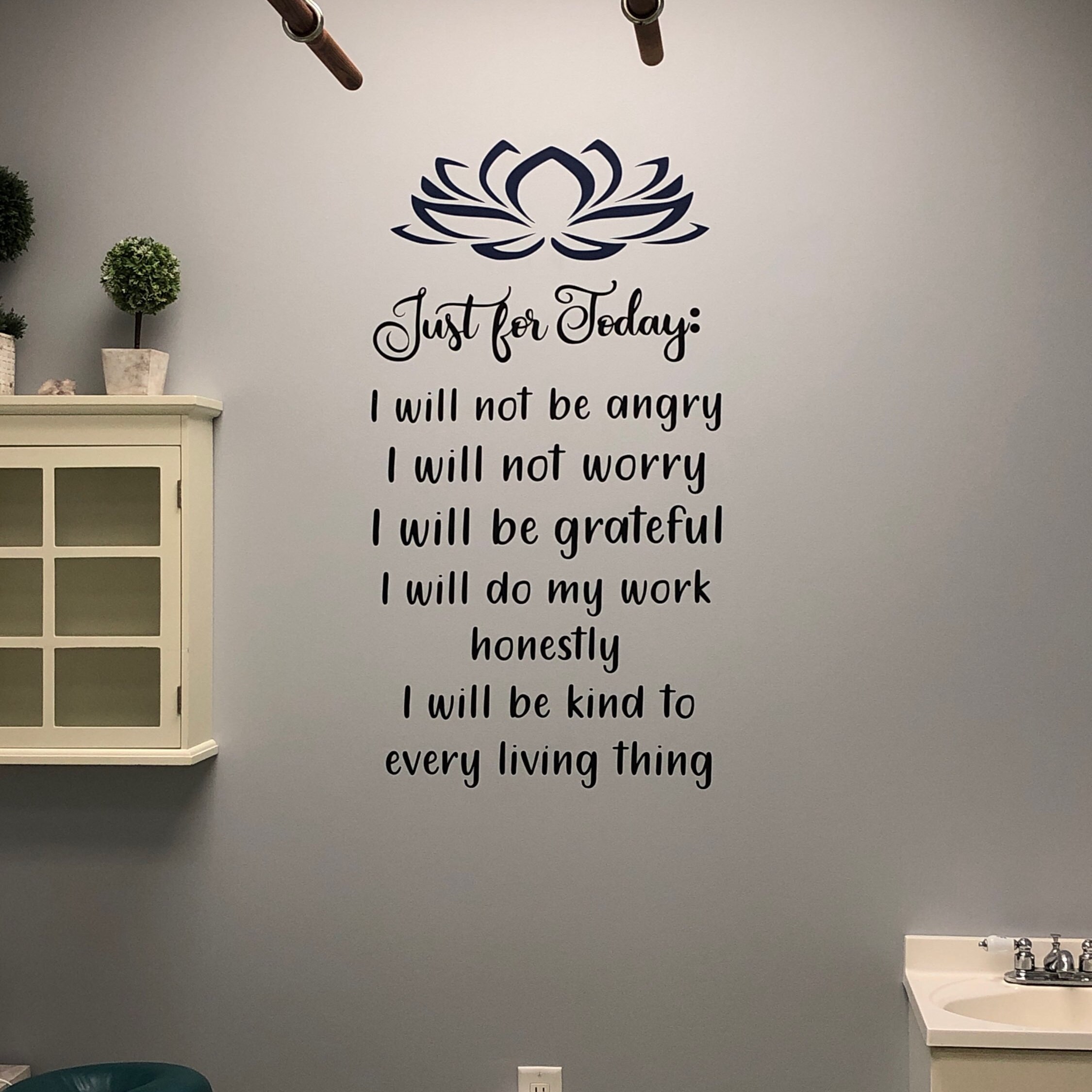 Reiki wall decal, Just for today, Reiki principles, reiki wall art ...