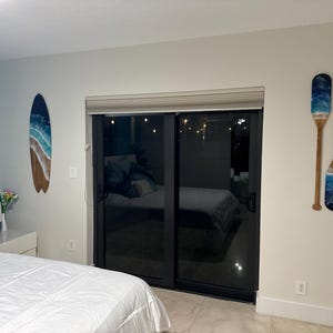 Wood Live Edge Floating Shelves With Ocean Waves Coastal Beachy Room ...