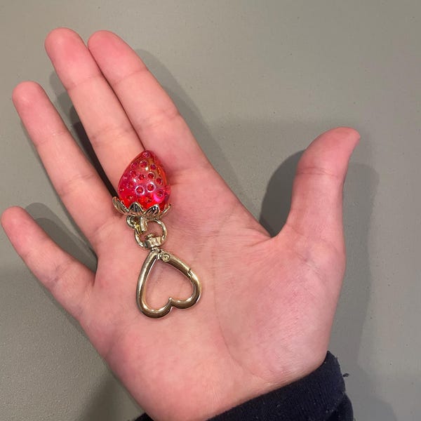 Beautiful Cherry Heart Keychain, Keychain Accessories, Key Charm - Etsy