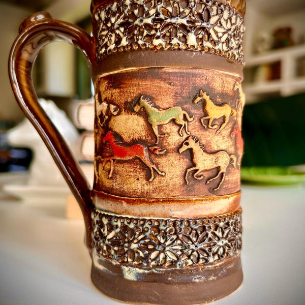 Speckled Aqua Soup Mug, Aqua Chowder Bowl, 22 Oz. Cappuccino Mug ...