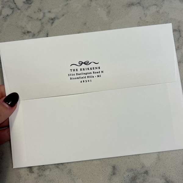 Cute Bow Return Address Stamp | Personalized Self Inking Rubber ...