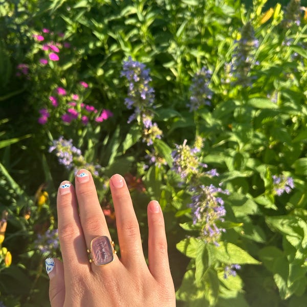 Handmade Enamel Bee Ring: 925 Silver, 24k Gold Vermeil, Roman Intaglio ...