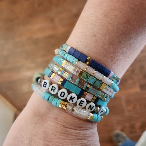 Dainty Vinyl & Gold Bracelets - Etsy