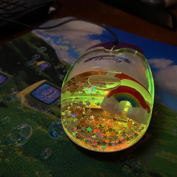Purple LIQUID AQUA Mouse for Computer With Rainbow Floater- USB, Y2K ...