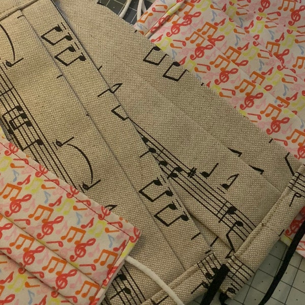 Small Musical Notes Cotton Fabric Music Note Print Material - Home ...