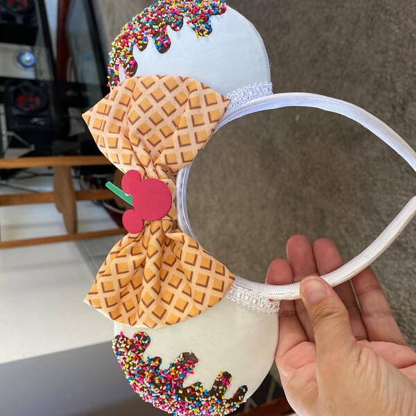 Ice Cream Mouse Ears, Ice Cream Headband, Ice Cream Bar Ears, Custom ...