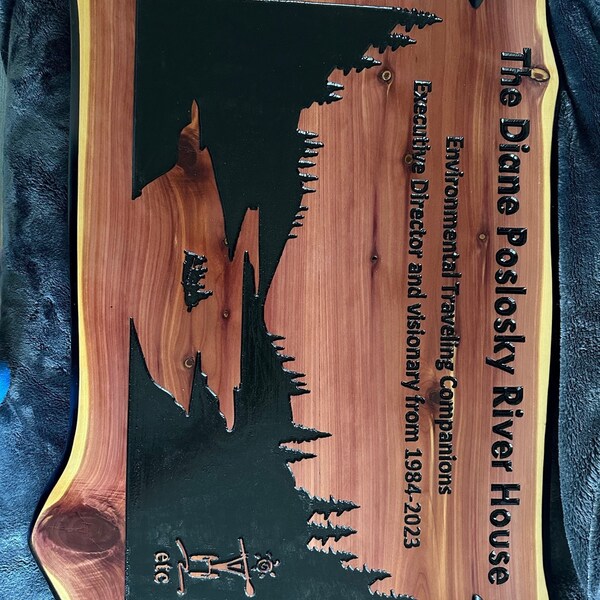 Trees, Elk, Deer, Custom Live Edge Bark Red Cedar Wood, Hardwood, Deep ...