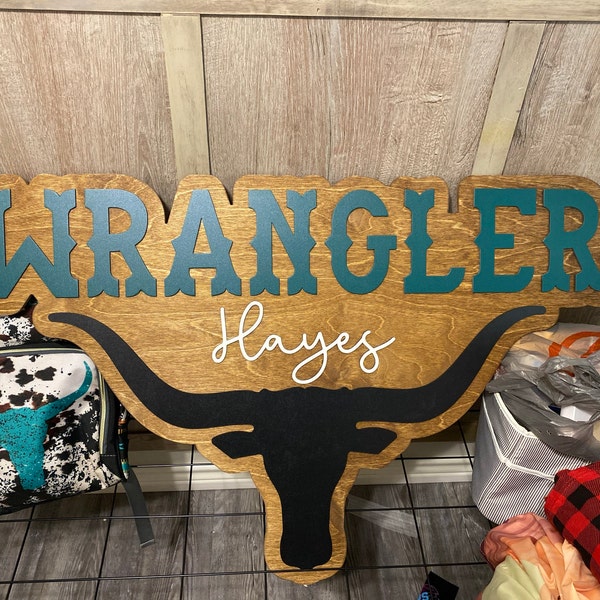 Nursery Name Sign | Western Nursery Decor | Boy Name Sign | Above Crib ...