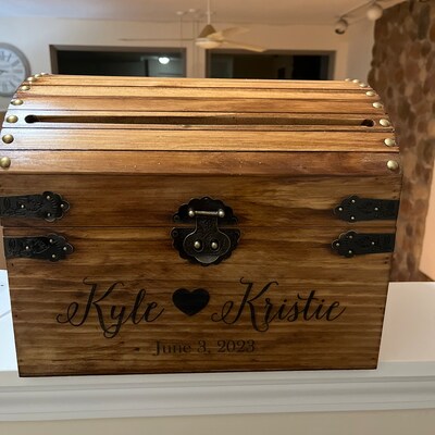 Personalized Wedding Card Box Rustic Card Box With Slot Wood Card Box ...